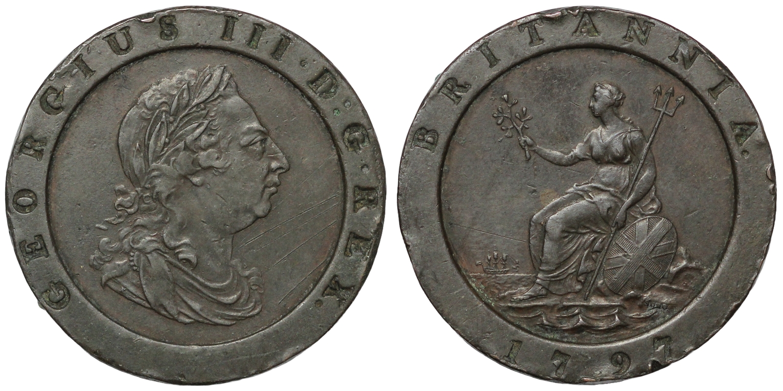 Great Britain 1797 Cartwheel Twopence George III S-3776 Proclamation ...