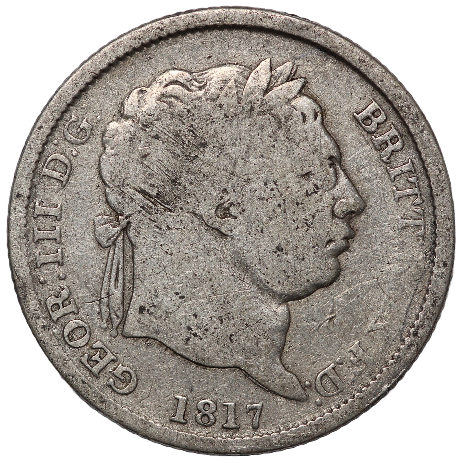 Great Britain 1817 Shilling George III S-3790 World Silver Coin ...