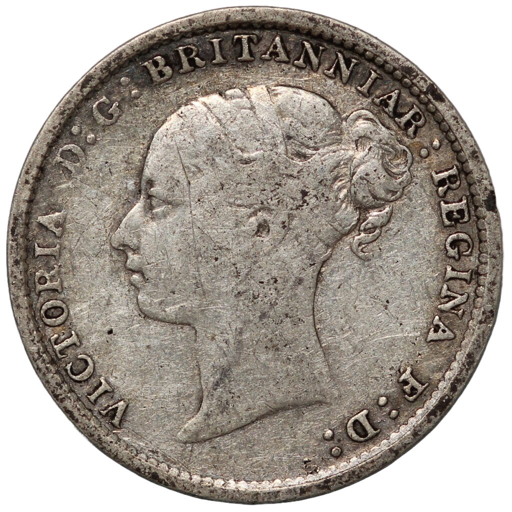 Great Britain 1886 Threepence 3d Victoria Young Head S-3914D World ...