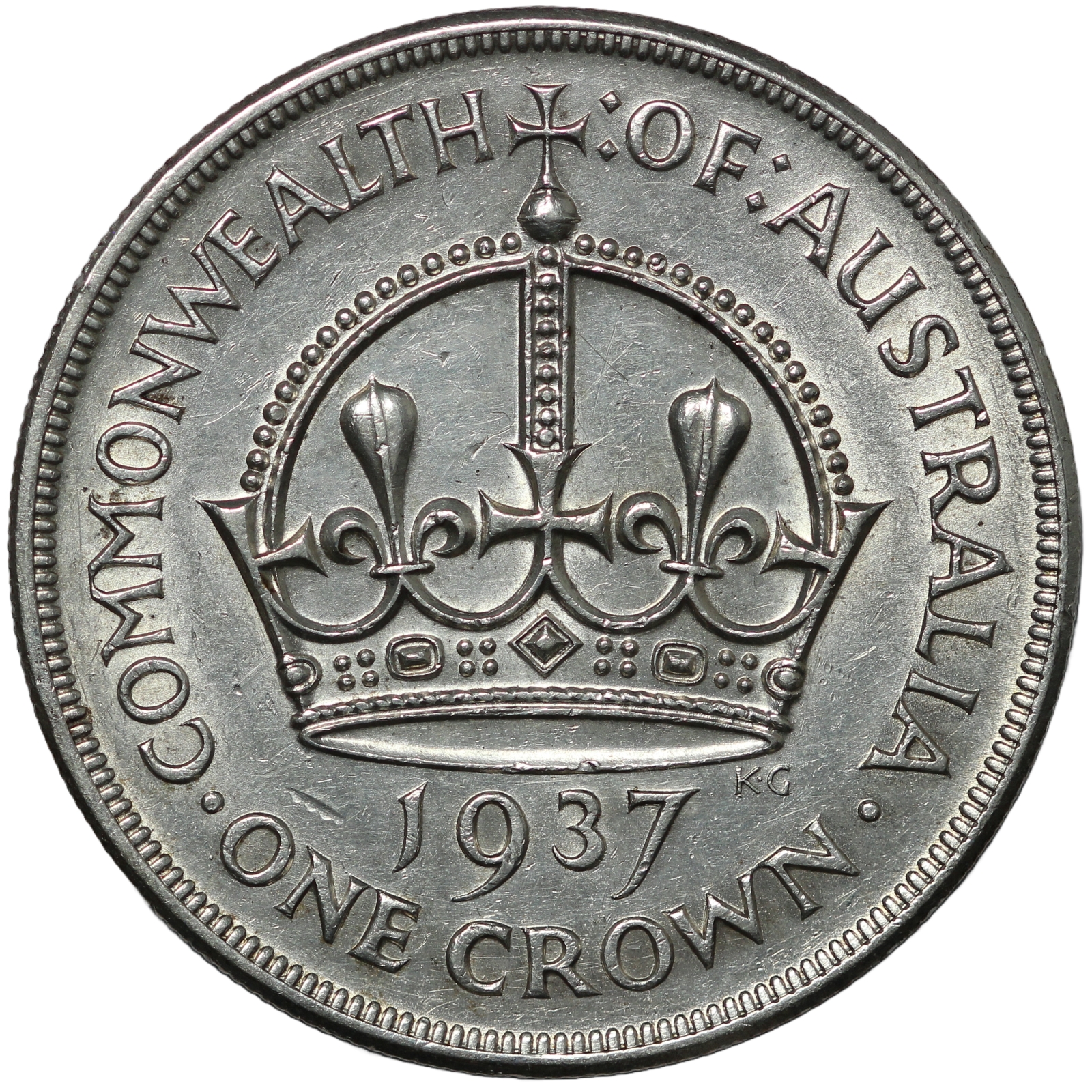 Australia 1937 Crown George VI Sterling Silver Coin - Imperial Numismatics