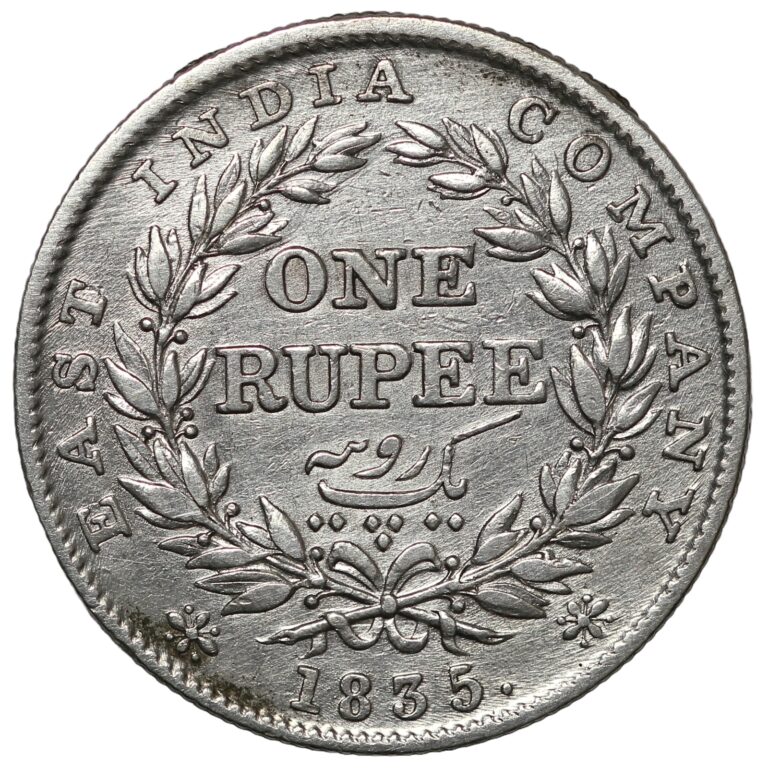 India - British 1835(c) Rupee William IV RS Incused Calcutta Silver ...