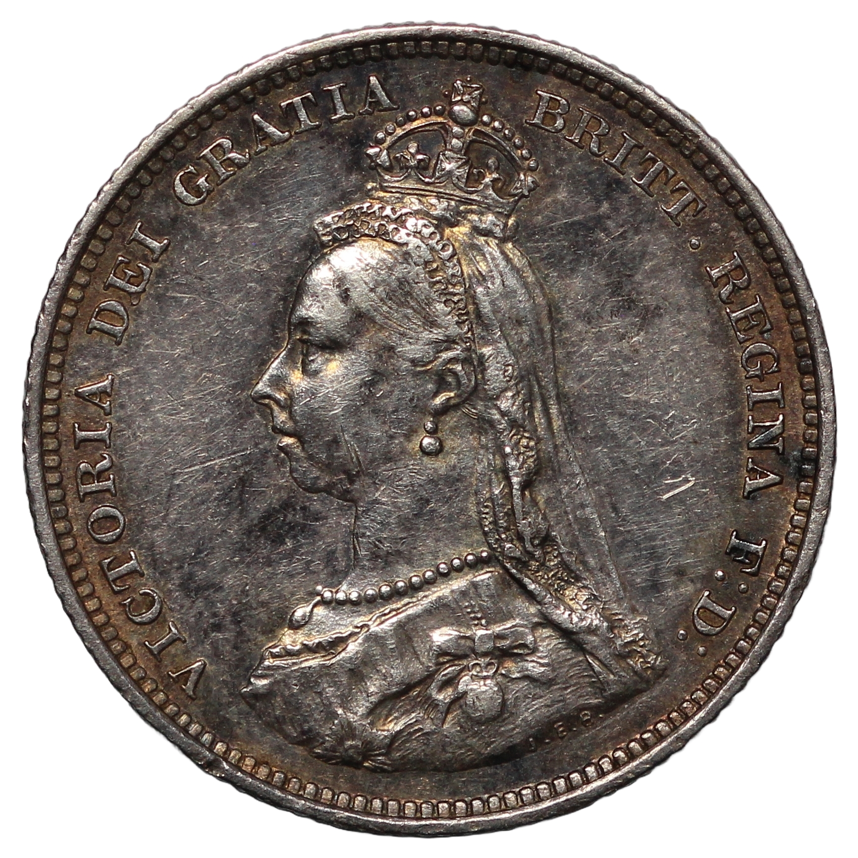 Great Britain 1887 Shilling Victoria Small Jubilee Head S-3926 Silver ...