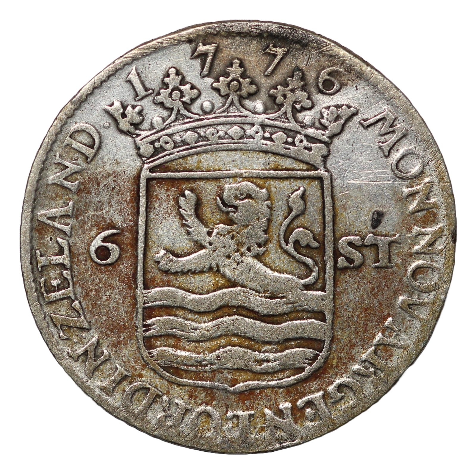 Dutch Republic Netherlands Zeeland 1776 6 Stuivers KM# 90.2 World ...
