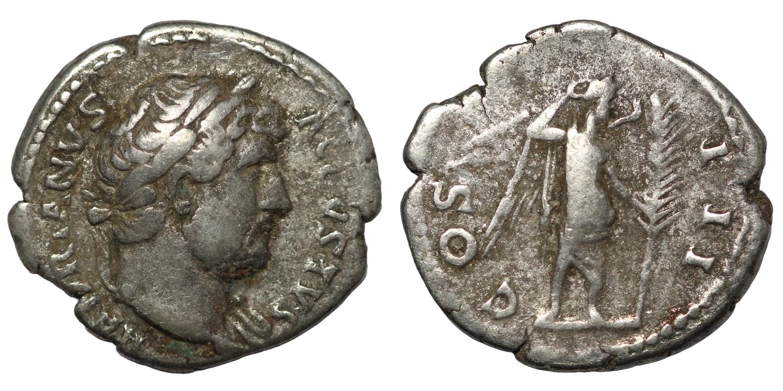 Ancient Roman Imperial Silver Coin Hadrian AD 126-127 AR Denarius ...