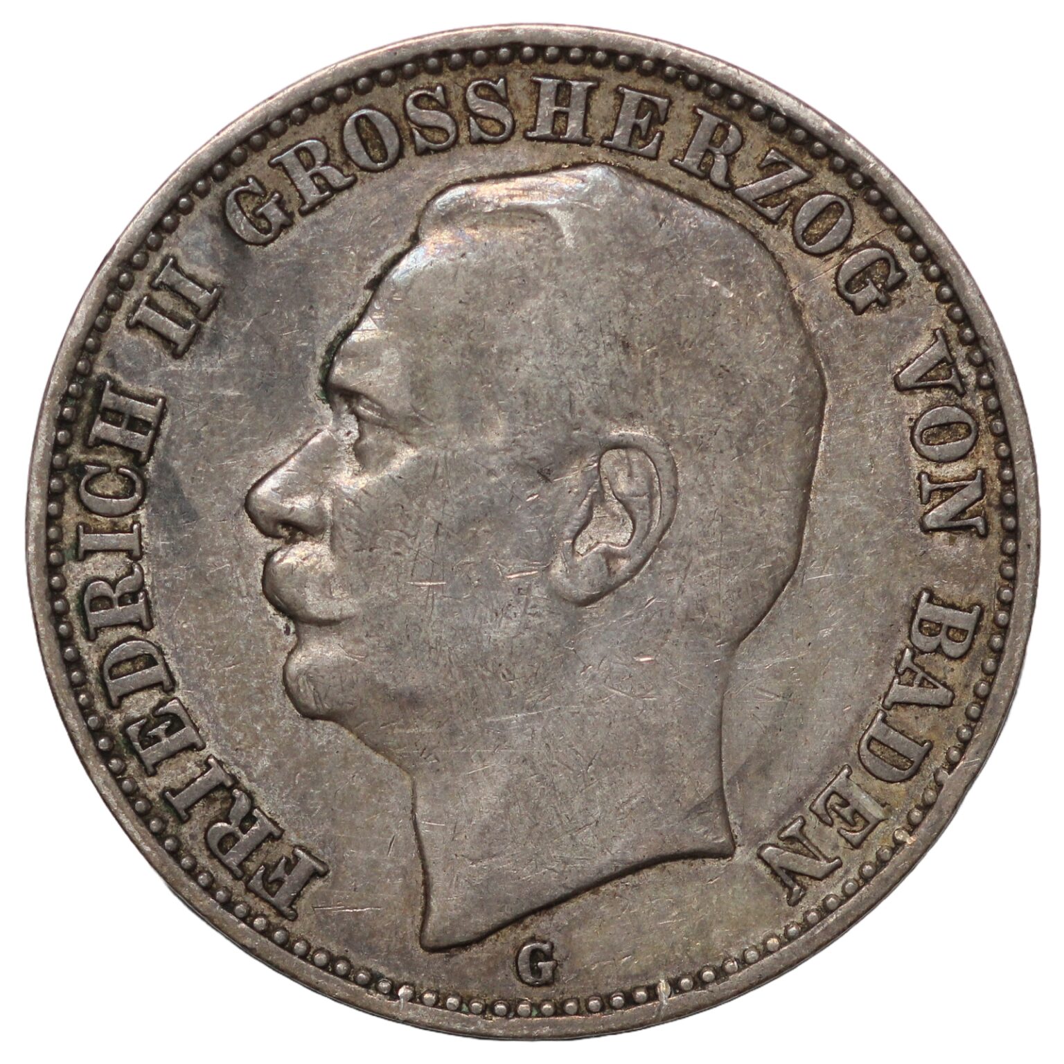 German States Baden 1909-G 3 Mark Friedrich II KM# 280 World Silver ...