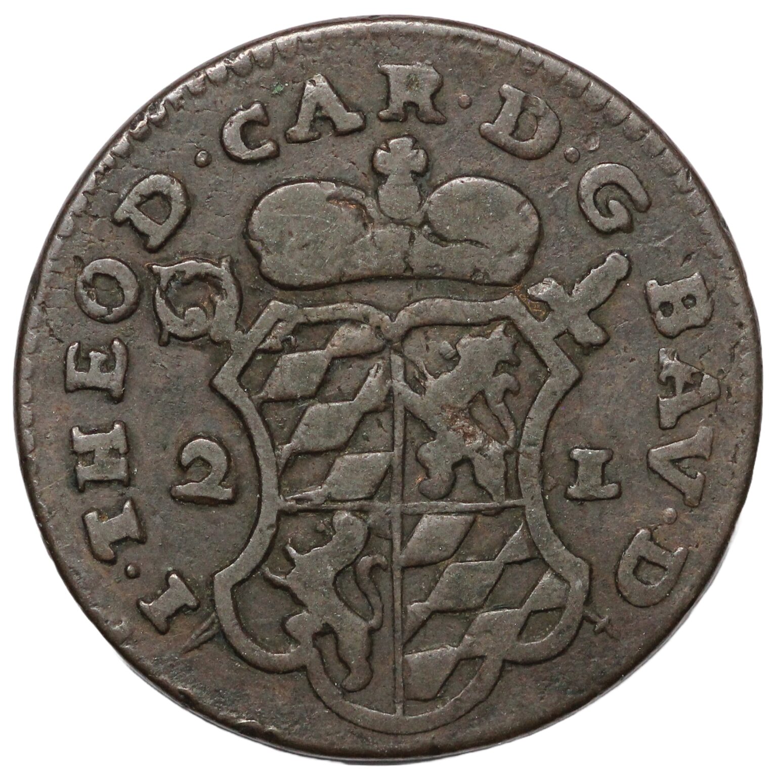 Belgian States - Liege 1752 2 Liards Jean-Théodore of Bavaria Copper ...