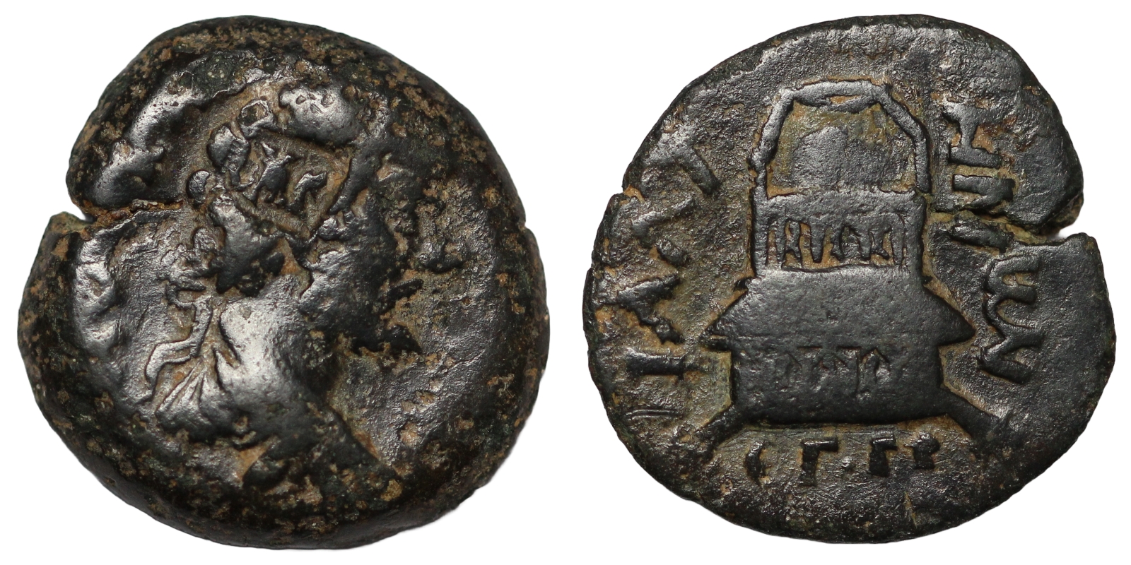 Ancient Roman Provincial Paltus Septimius Severus AD 193-211 Æ Shrine ...