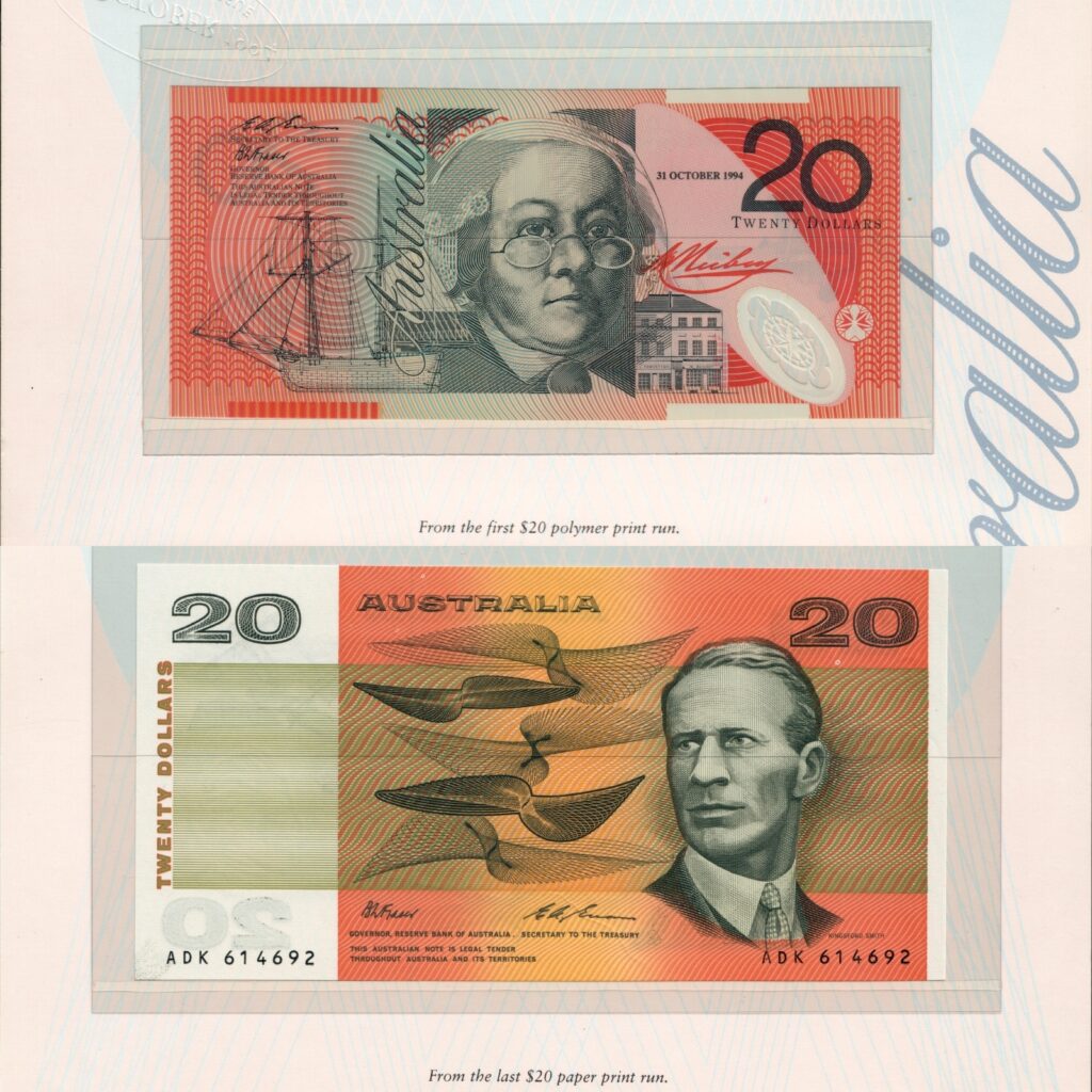 Australia 1994 $20 Banknotes First & Last First Day of Issue Embossed ...