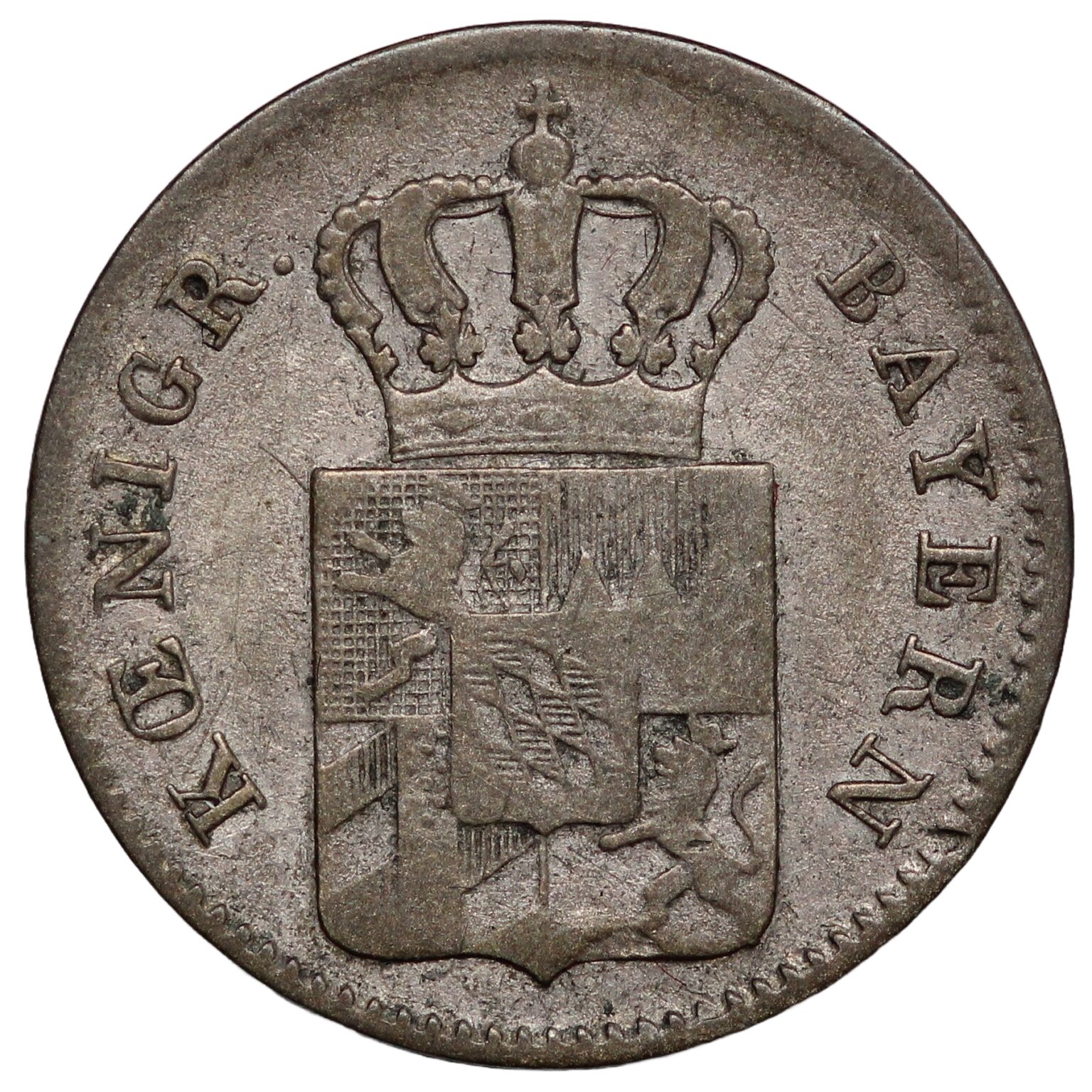 German States Kingdom of Bavaria 1851 3 Kreuzers KM# 800 World Silver ...