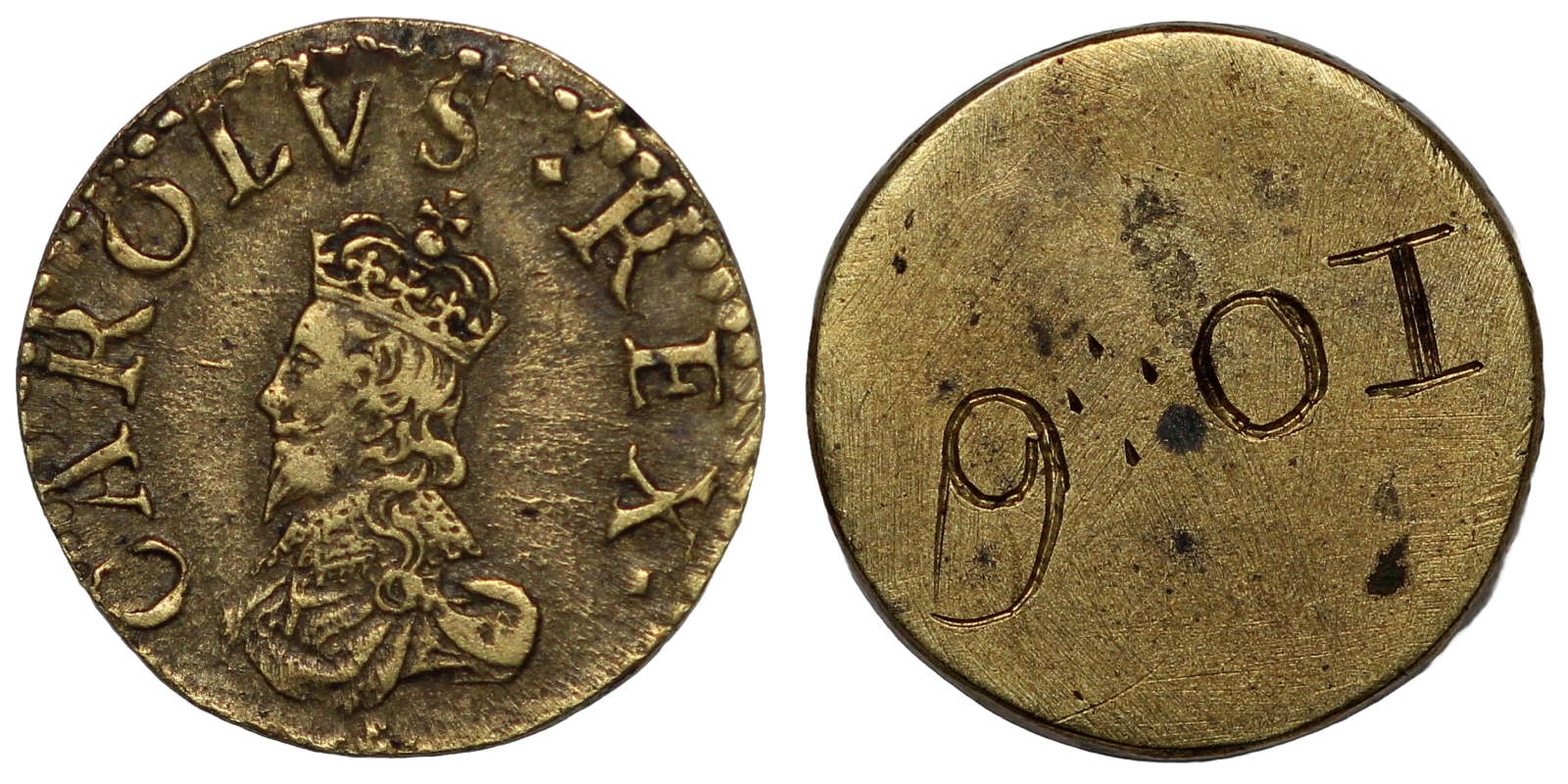 Charles I nd(1625-1649) 9 Shillings Brass Coin Weight - Imperial ...