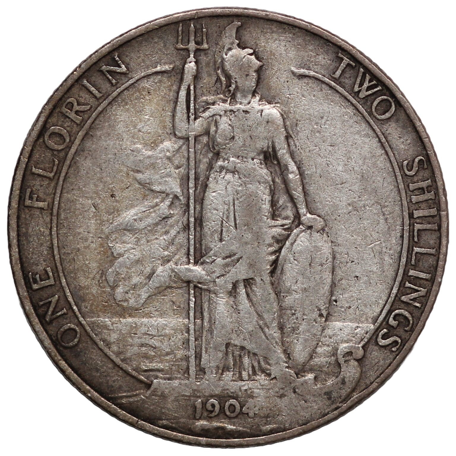 Great Britain 1904 Florin Edward VII Britannia S-3981 Sterling Silver ...