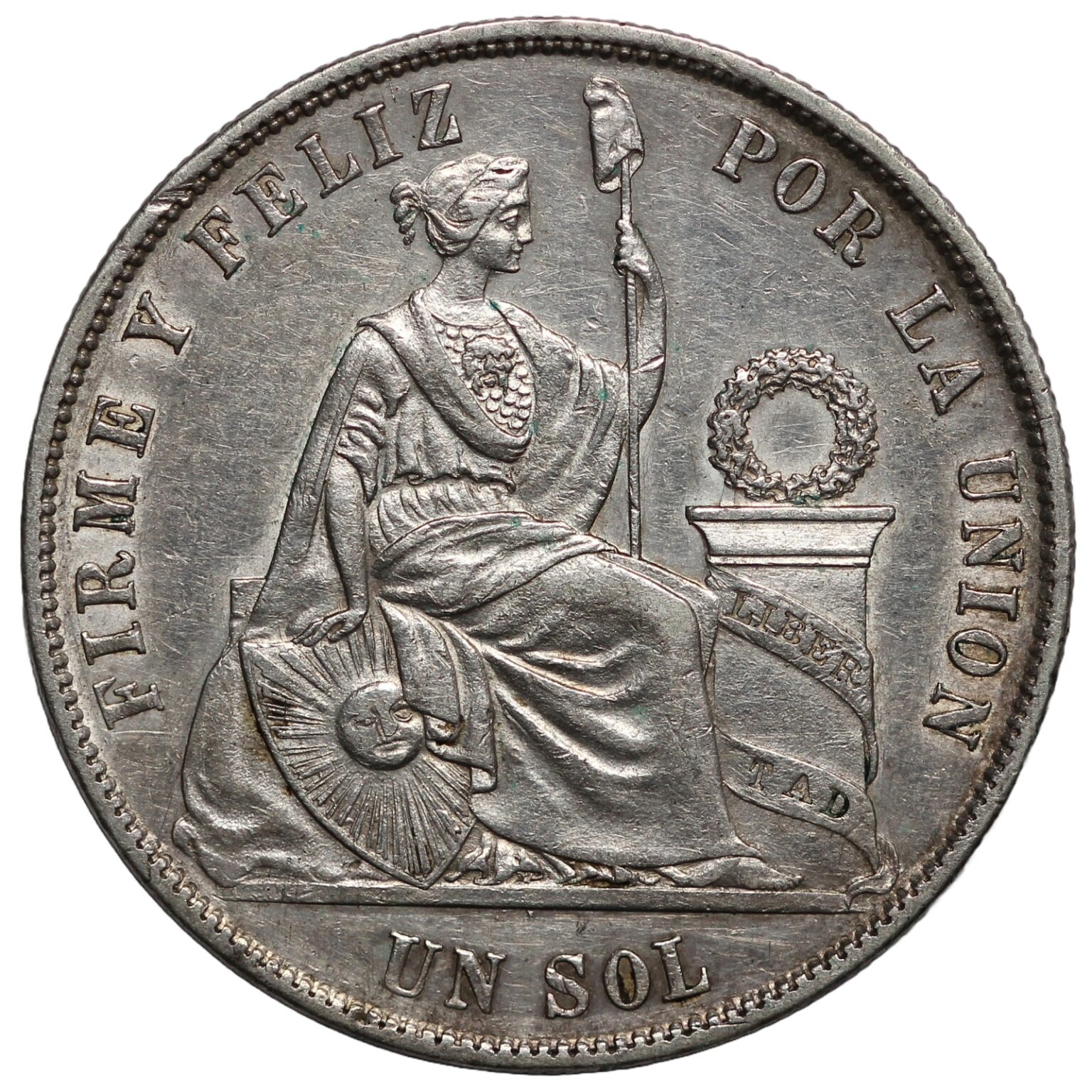 Peru Republic 1870-Y.J 1 Sol Lima Mint KM# 196.3 World Silver Coin ...