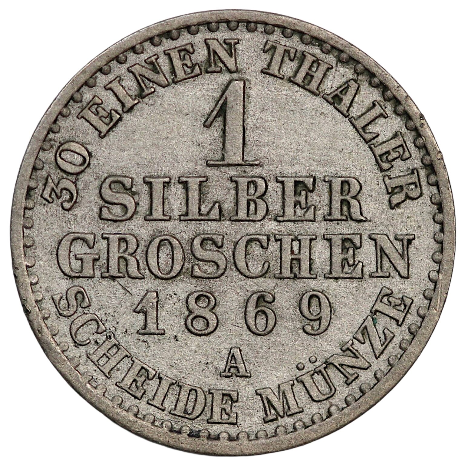German States PRUSSIA 1869-A Groschen KM# 485 World Silver Coin ...
