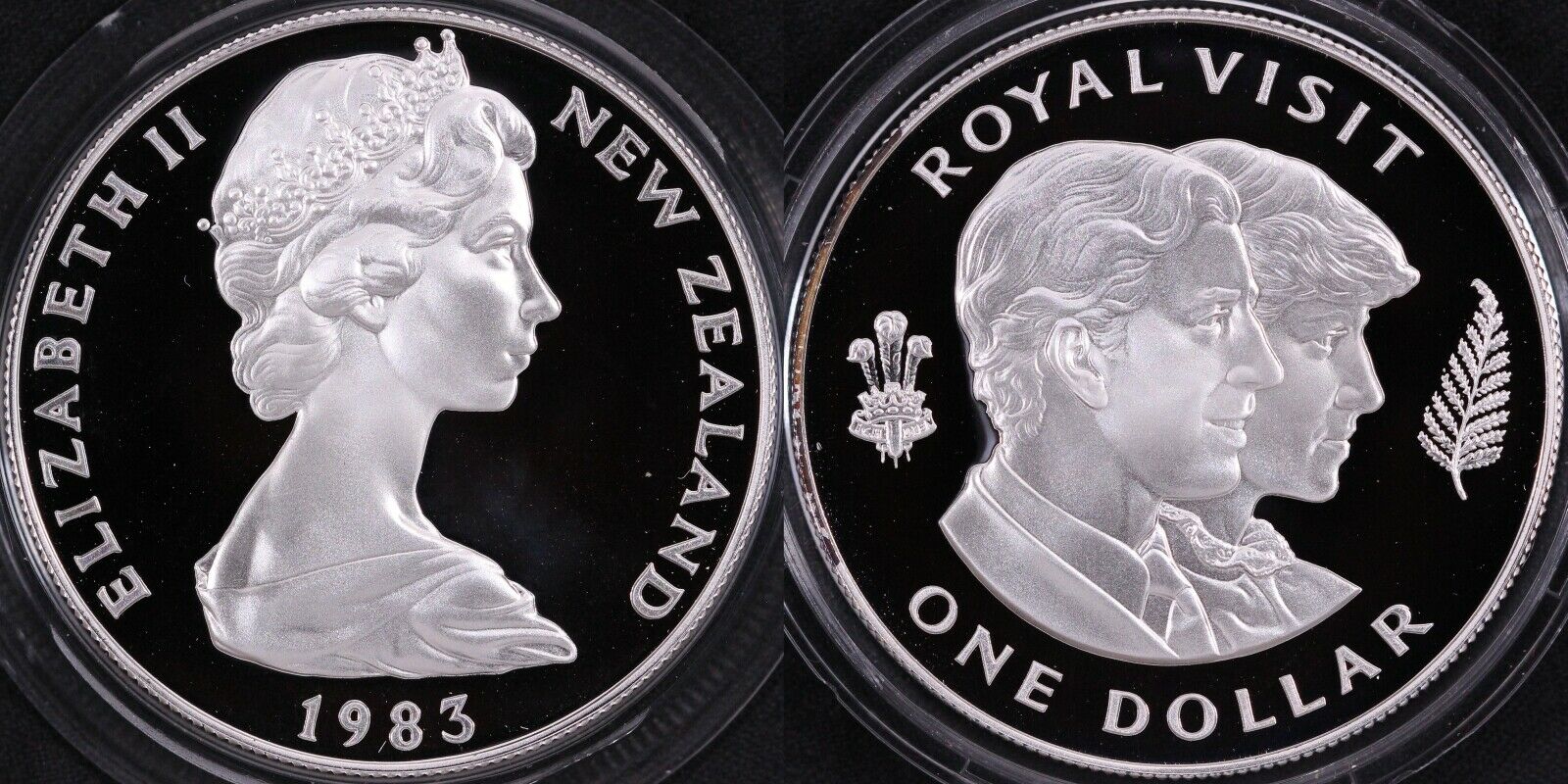 New Zealand 1983 $1 Royal Visit Special Issue Proof Silver Dollar Coin ...